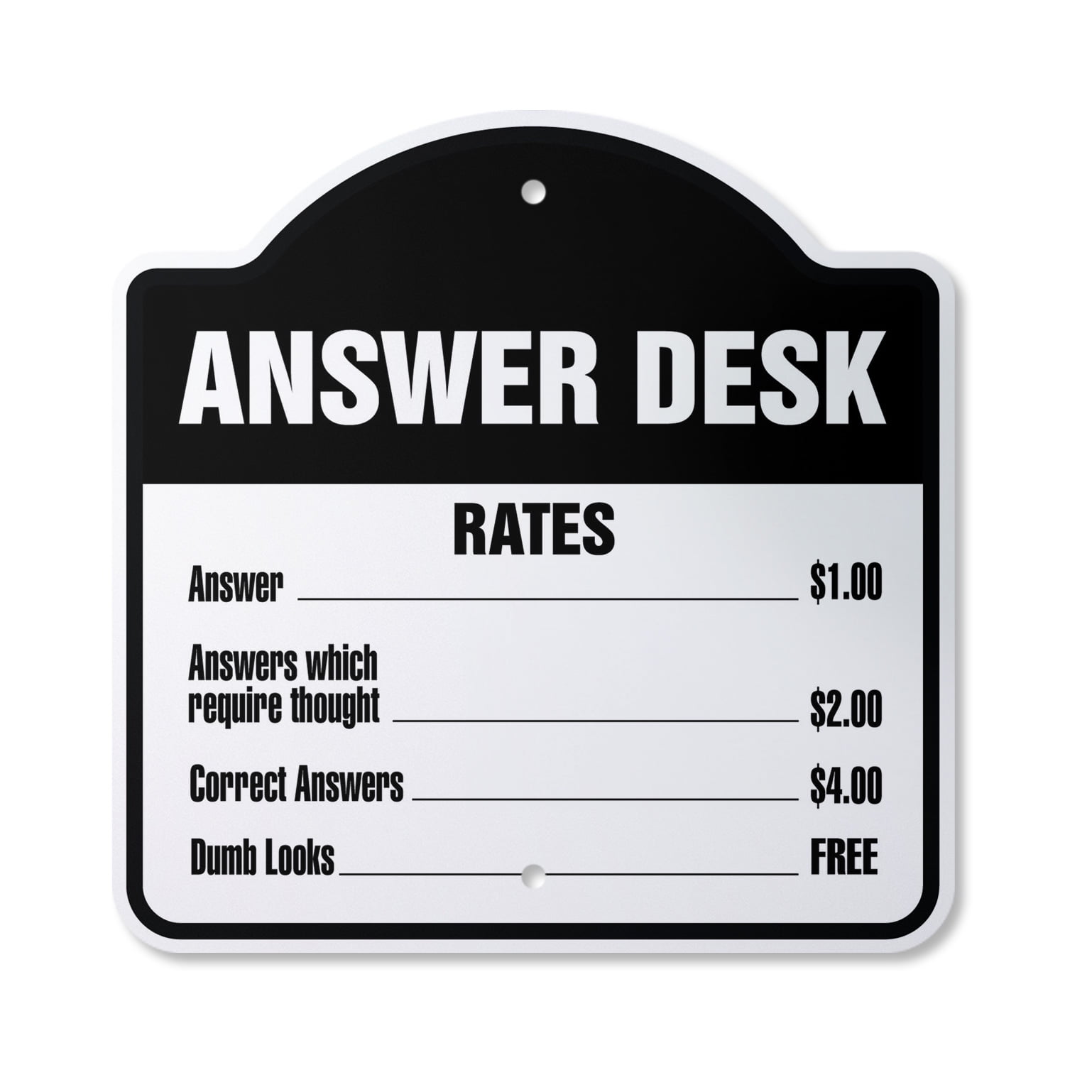 Answer Desk 14" X 14" Sign | Indoor/Outdoor Plastic | SignMission ...
