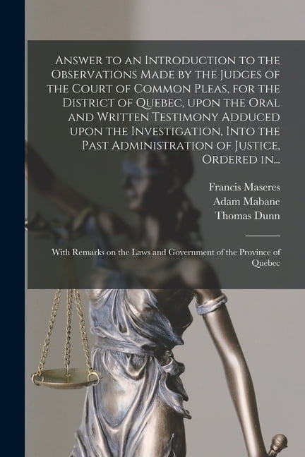 Answer to an Introduction to the Observations Made by the Judges of the ...