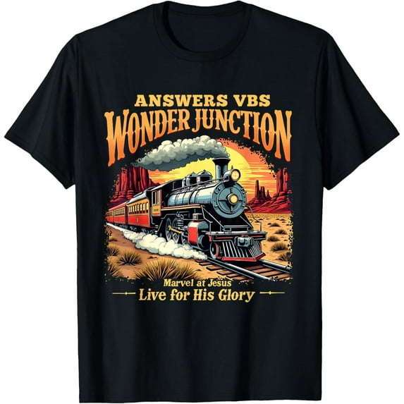 Answers VBS Wonder Junction Christian Train Theme Design T-Shirt Faith ...