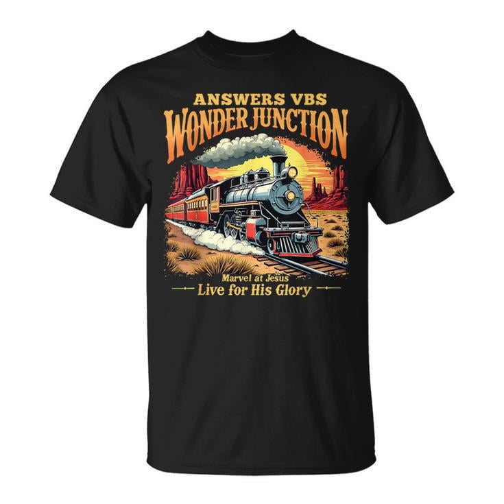 Answers VBS Wonder Junction Christian Train Theme T-Shirt, Vacation ...