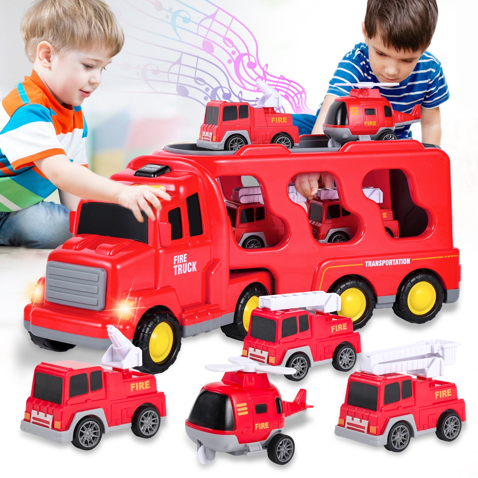 Ant Class 5-in-1 Fire Rescue Toy Set, Realistic Lights/Sounds, Gift for Kids 3-6, Red - Walmart.com