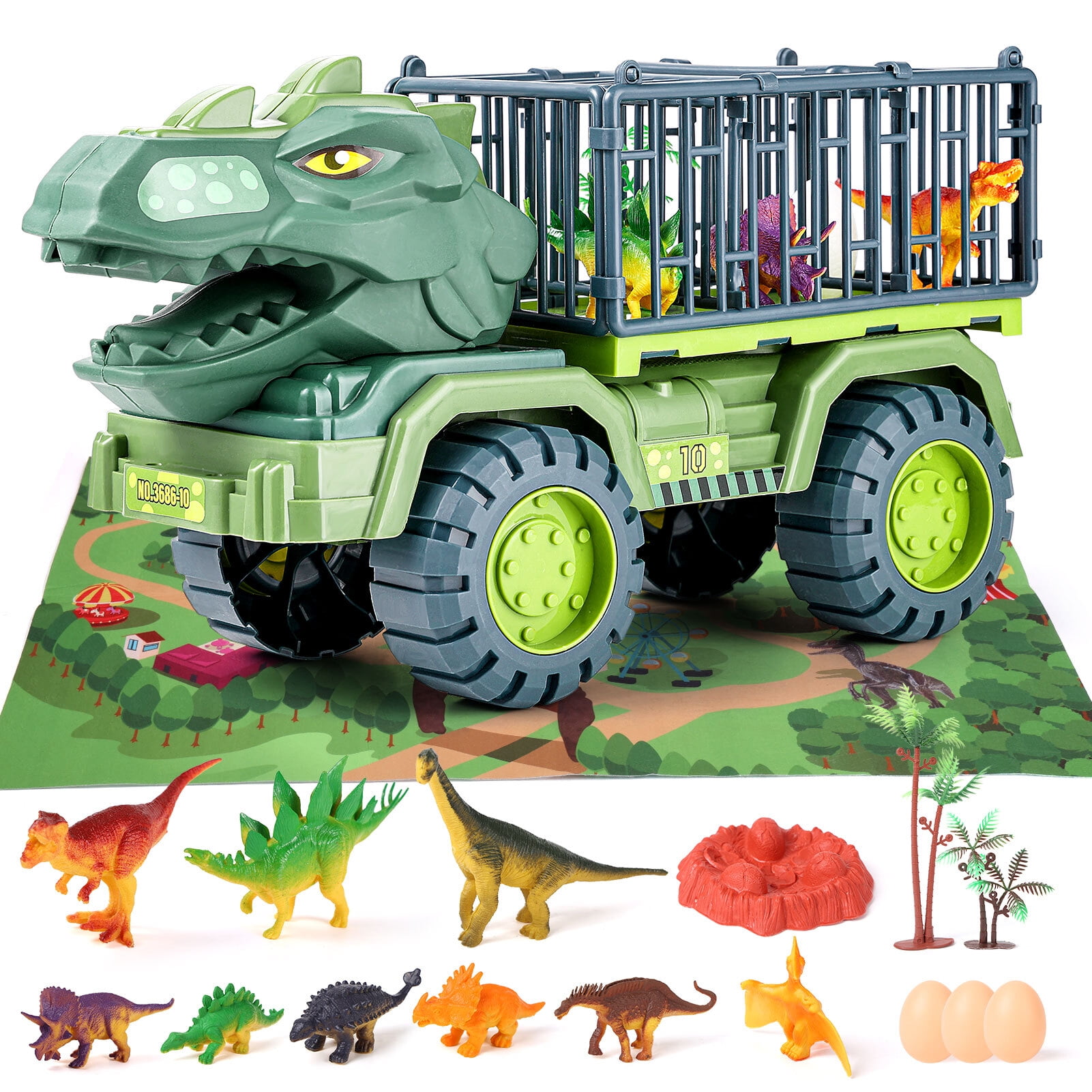 Ant Class Dinosaur Truck Toys with Dino Figures & Large Activity Play ...