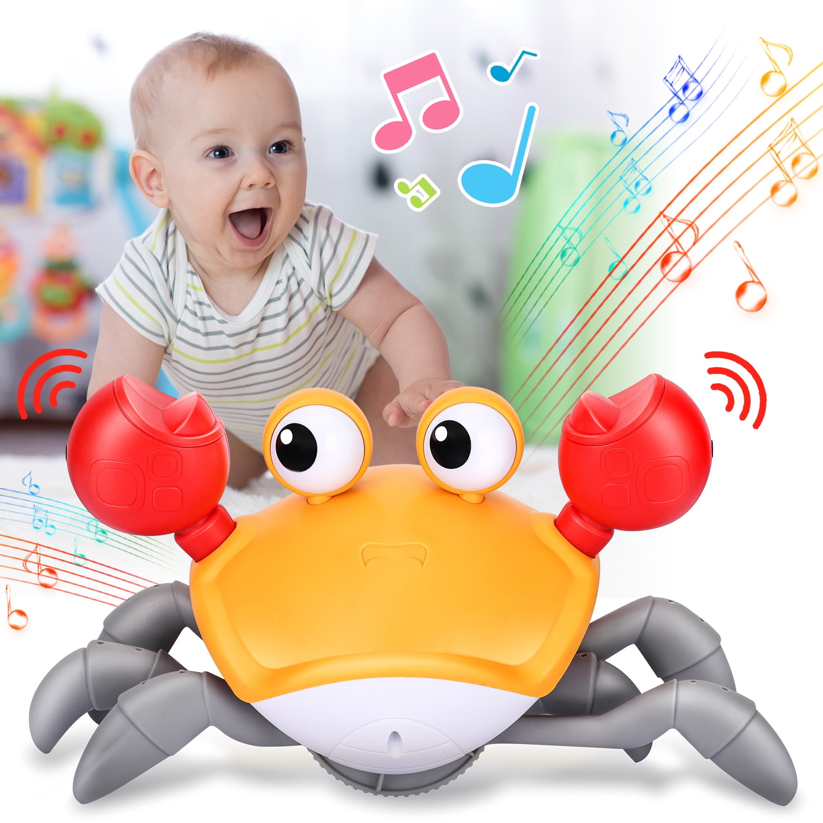Ant Class Infant Sensing Musical Learning Crawling Crab Toy with Lights ...