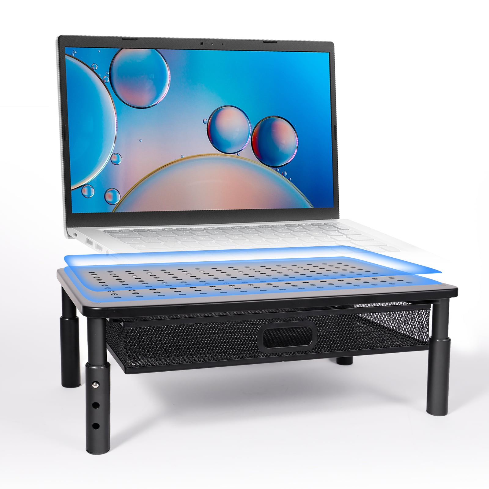 Ant Class Monitor Stand Riser with Drawer, 3 Height Adjustable Monitor ...