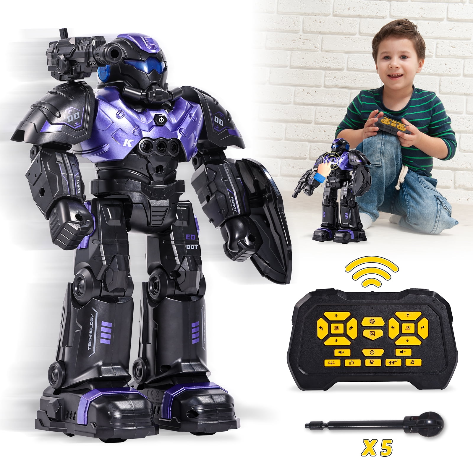Ant Class Intelligent AI Robot Toy, Programmable RC with Gesture Sensing & Launcher, for Kids ...