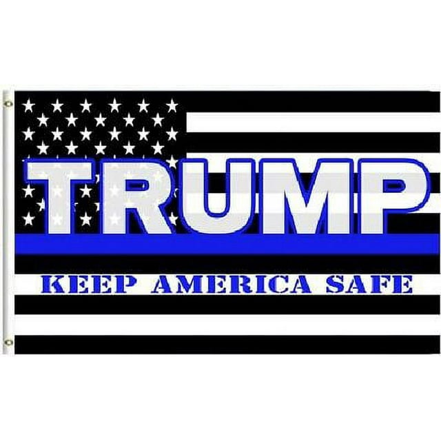 Ant Enterprises Trump 2024 KEEP AMERICA SAFE President FLAG BLUE LINE ...