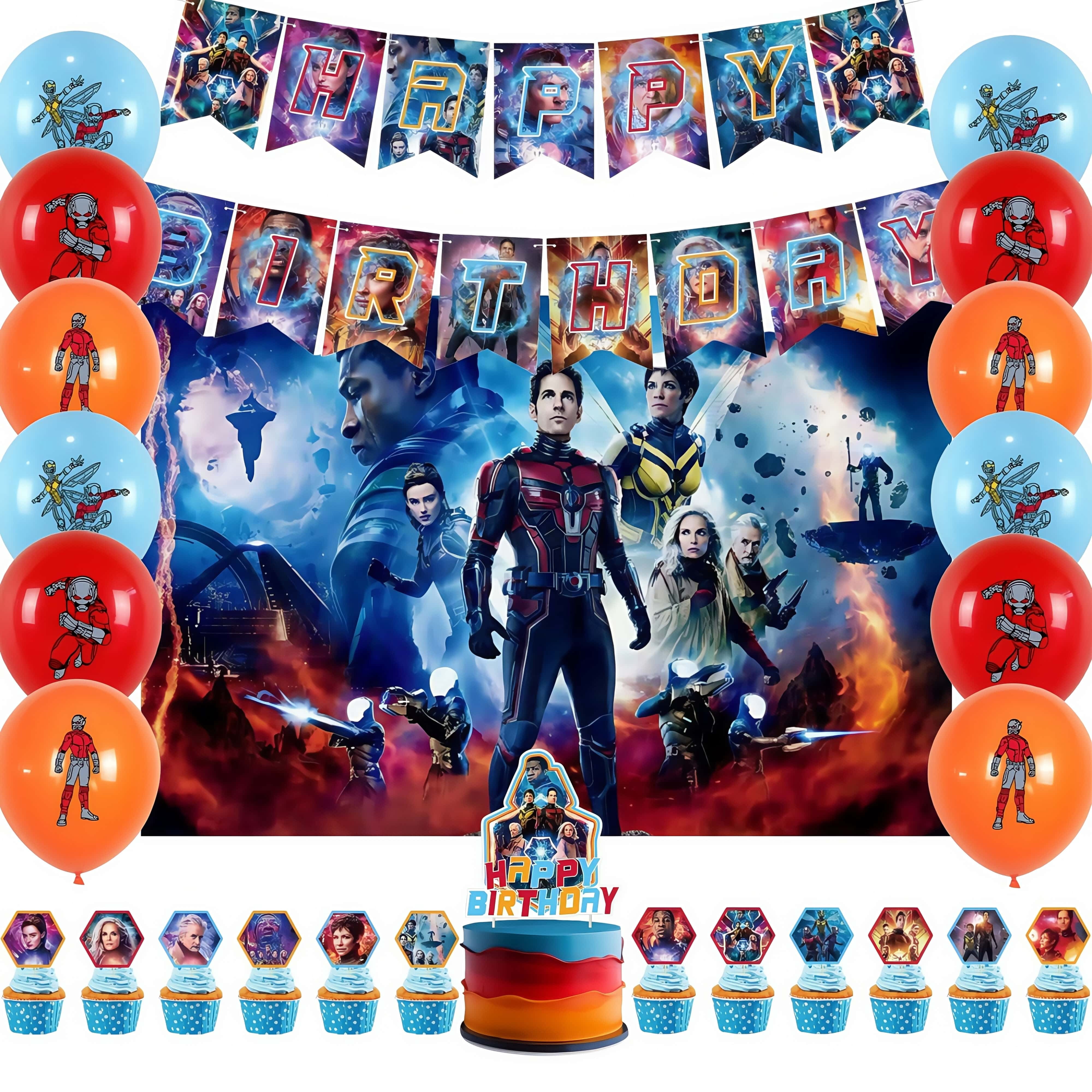 Ant-Man themed party supplies, birthday decoration set including banner ...