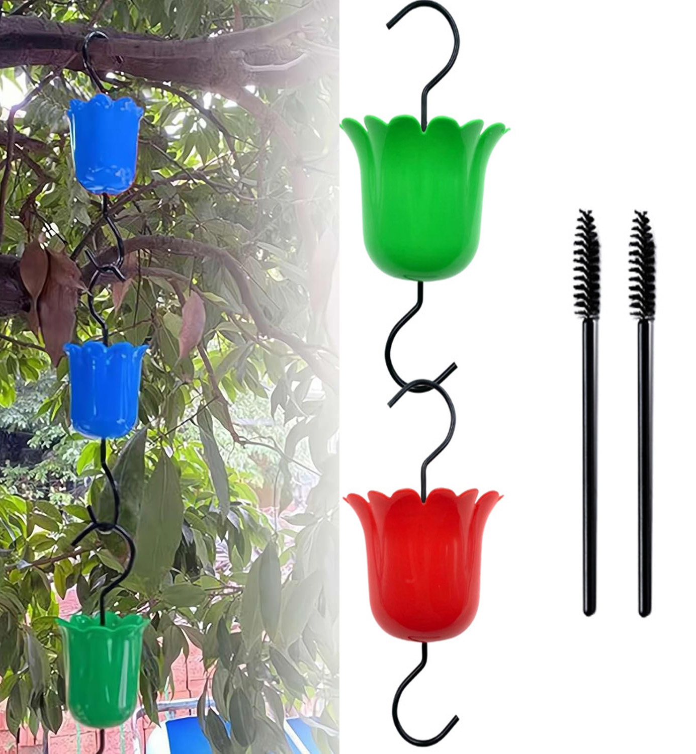 Ant Moat for Hummingbird Feeders,2 Pack Red Umbrella Ant Guard with ...