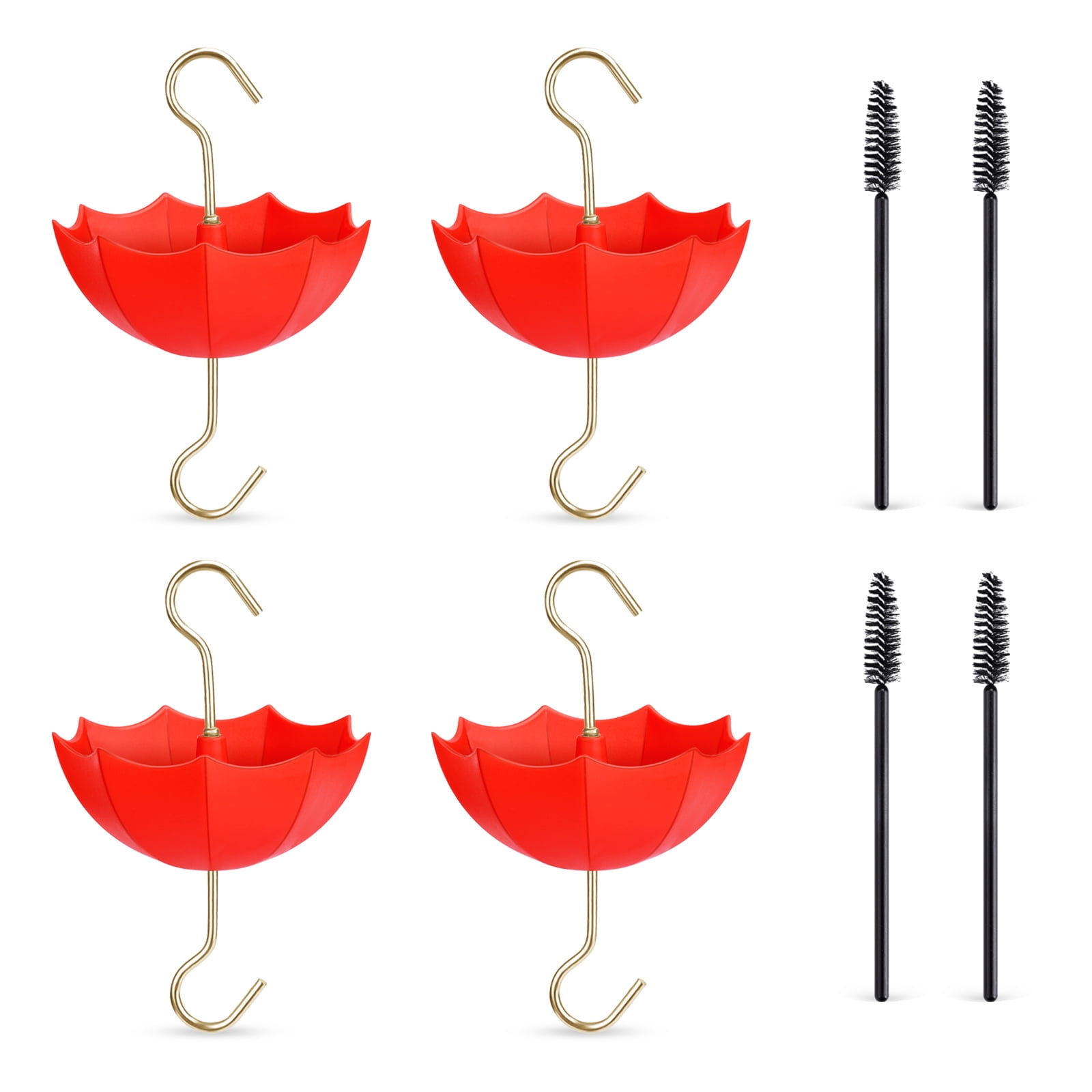 Ant Moat for Hummingbird Feeder, 5 OZ x 4 Pack Red Umbrella Ant Guard ...