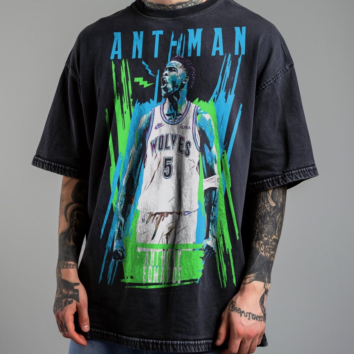 AntThony EdDwards Antman Shirt Color Pop Wolves N'BA Tee Unisex Loose ...