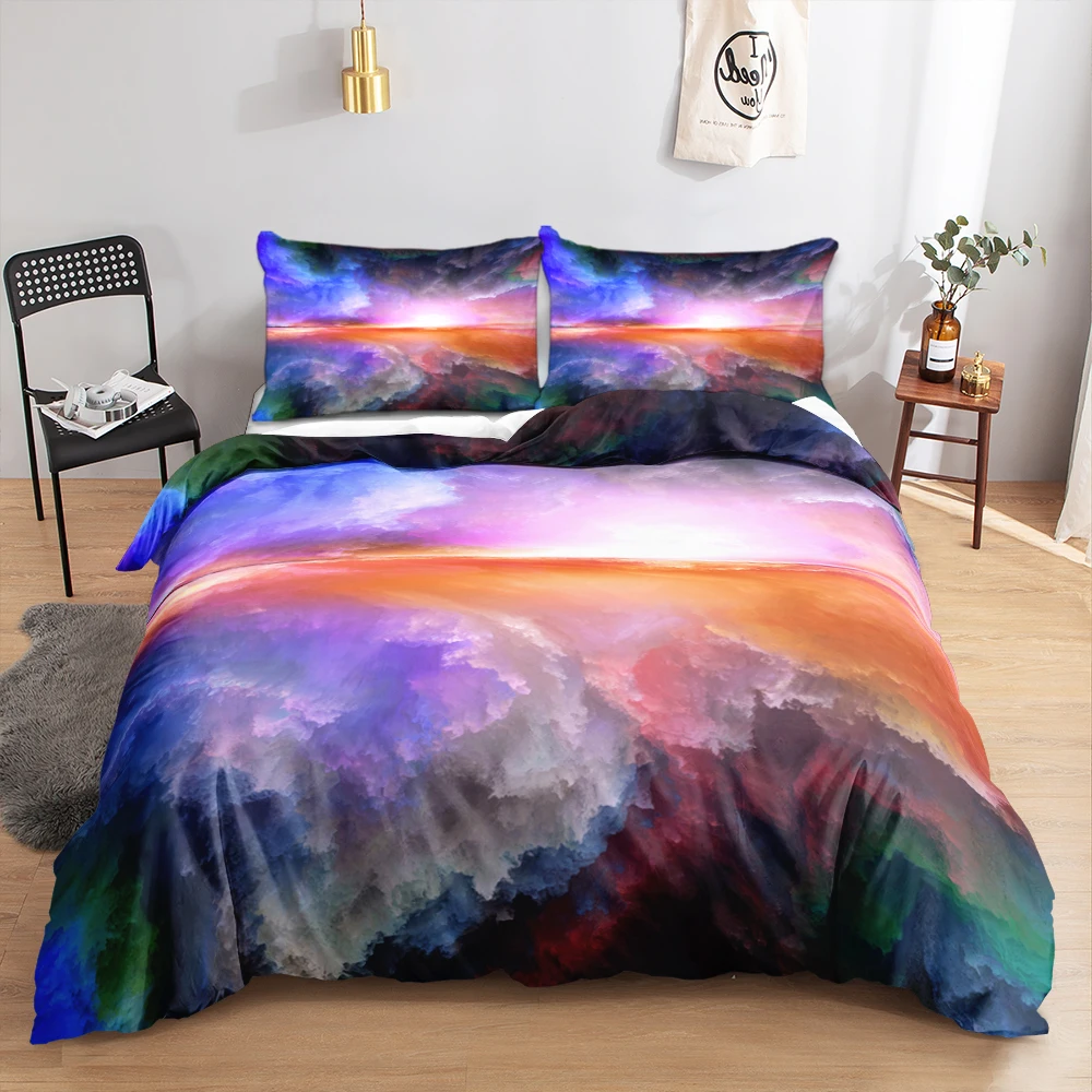 Antarctic Aurora King Duvet Cover Colorful Sky Polar Lights Bedding Set ...