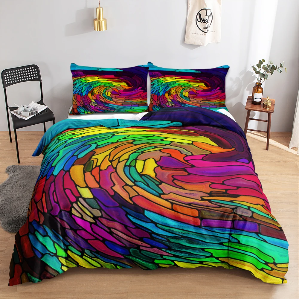 Antarctic Aurora King Duvet Cover Colorful Sky Polar Lights Bedding Set Smoky Mountain Forest ...