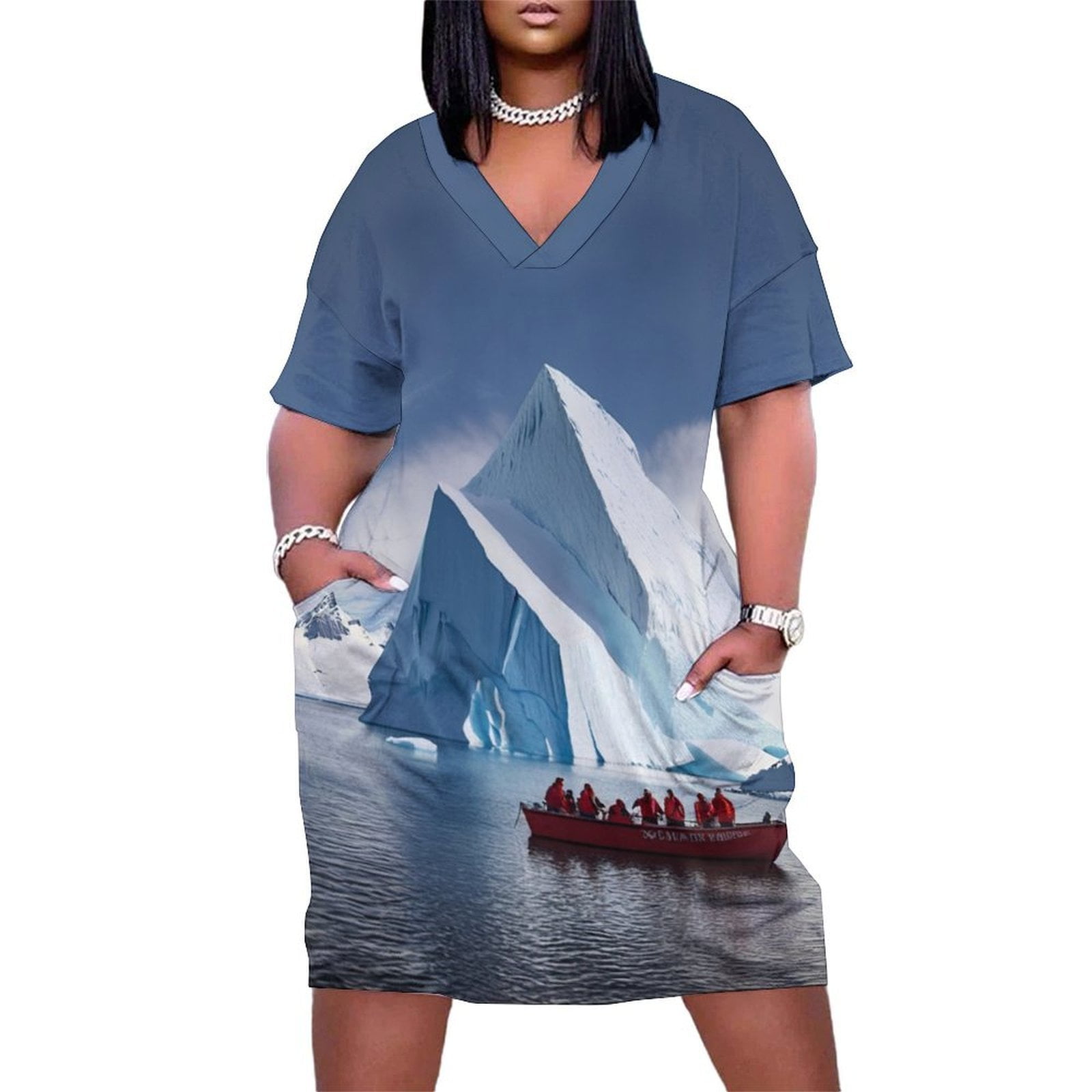 Antarctic Iceberg Adventure Loose Pocket Dress Dresses Summer Summer ...