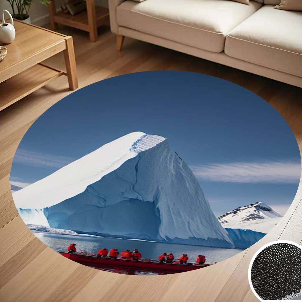 Antarctic Iceberg Adventure Round Carpet Living Room Bedroom Home ...