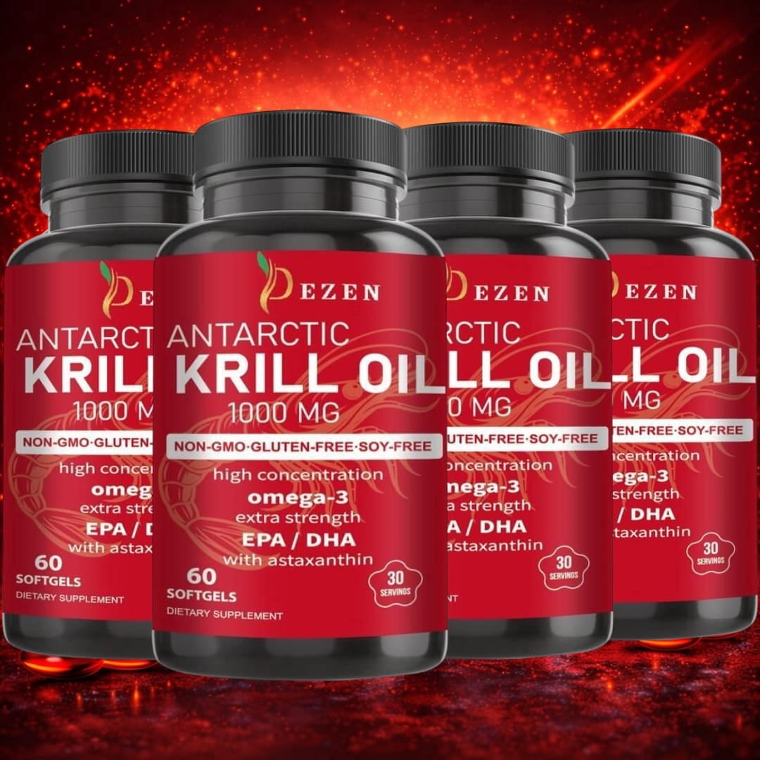 Antarctic Krill Oil 1000mg Softgels, Omega 3 EPA & DHA Supplement with ...
