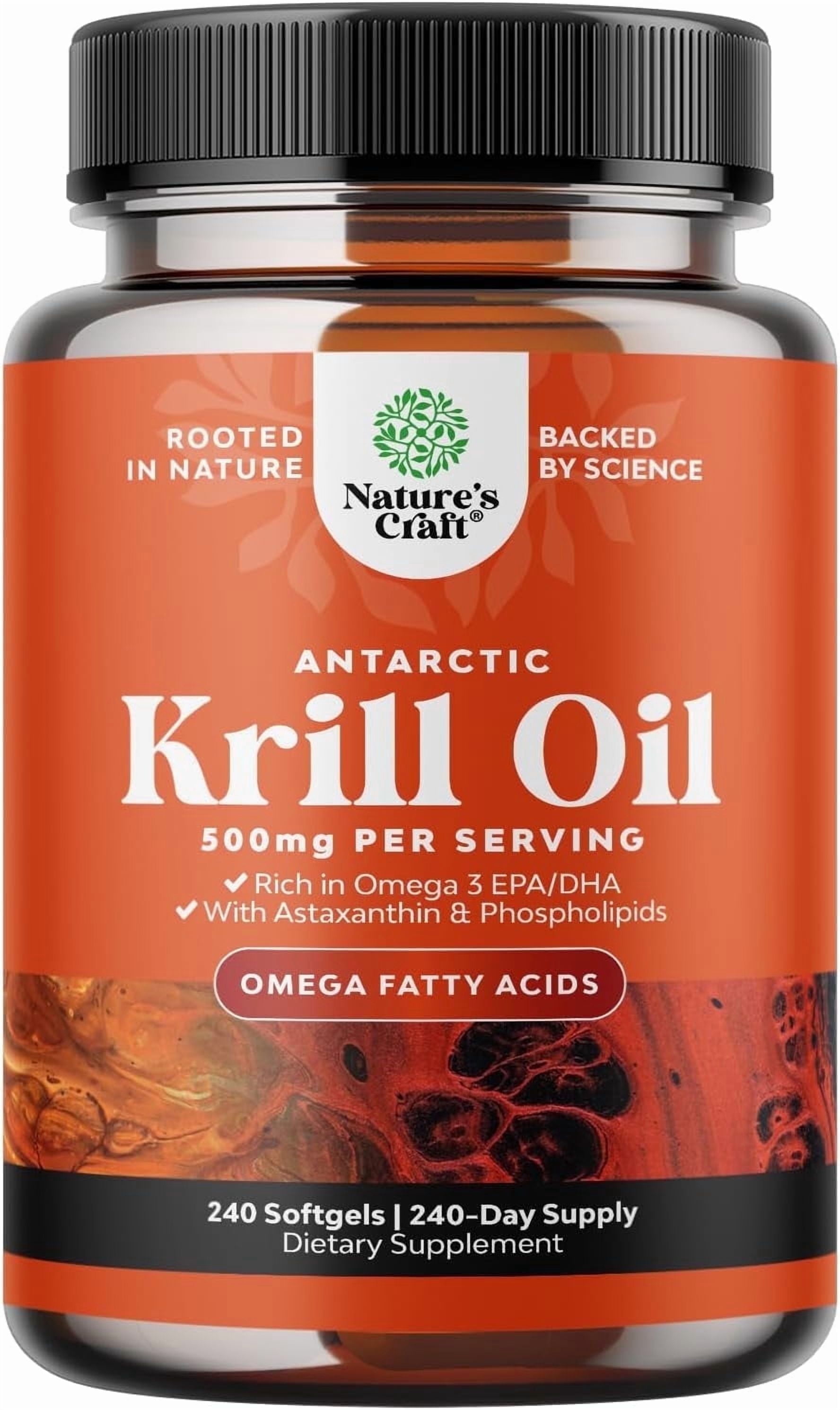 Natures Craft Antarctic Krill Oil 500mg Softgels Omega-3 EPA DHA ...