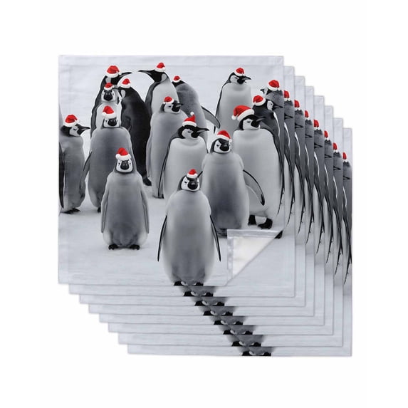 Antarctic Penguins Cloth Napkins Set of 8 Reusable Dinner Napkins ...