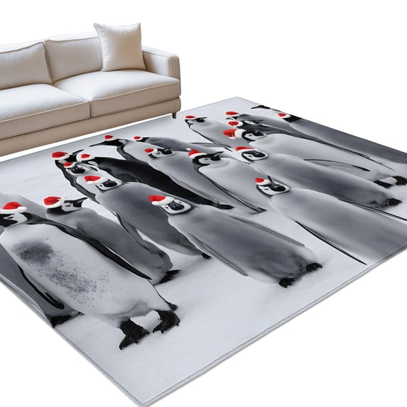 Antarctic Penguins Washable Rug 5x7 Area Rug for Living Room Bedroom ...