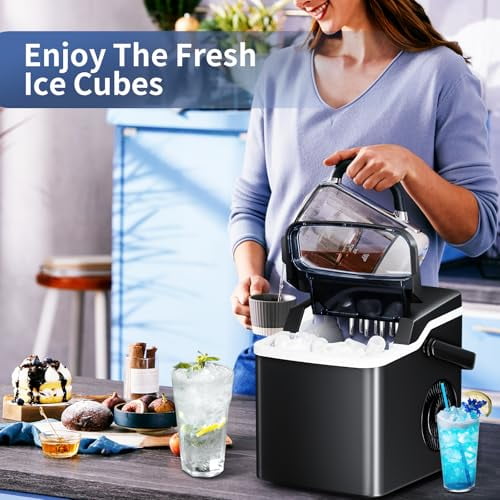 Antarctic Star Ice Maker Countertop with Auto-Cleaning, 26Lbs/24Hrs, 9 ...