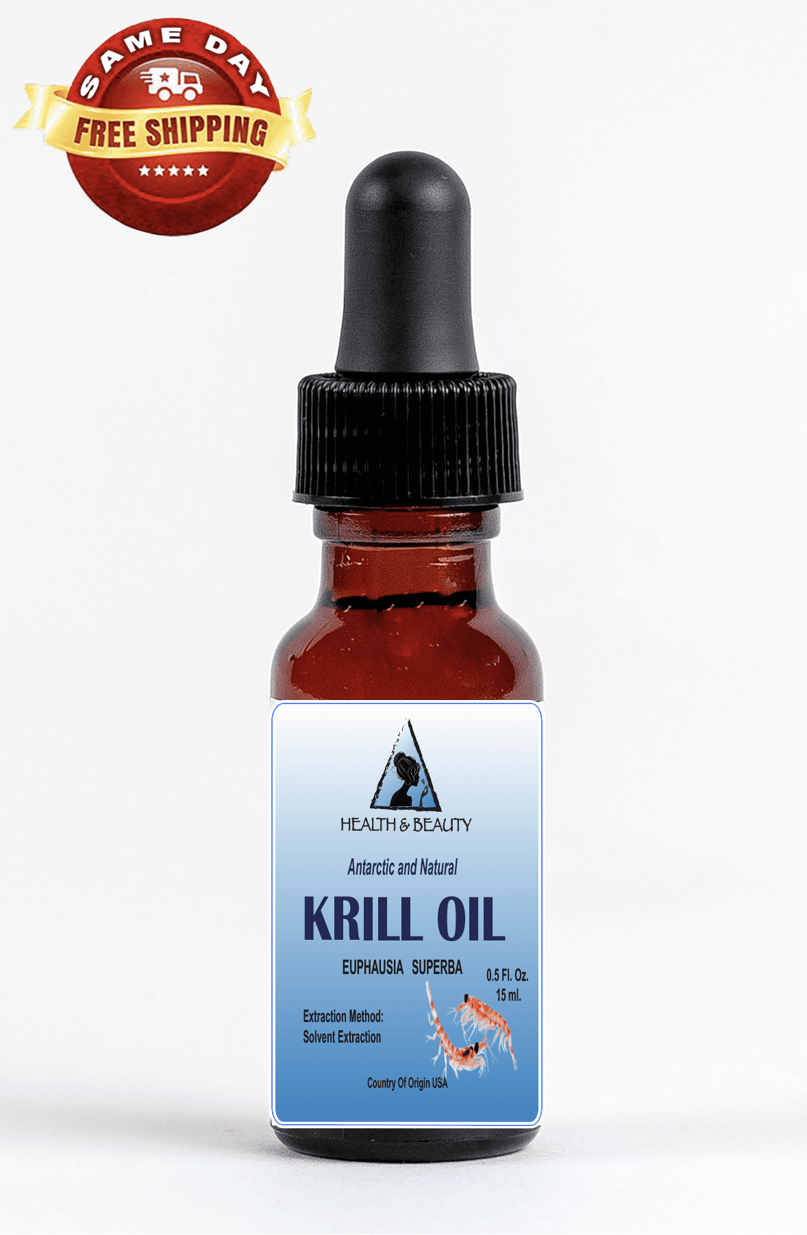 Antarctic krill oil natural by h&b oils center anti aging glass dropper ...