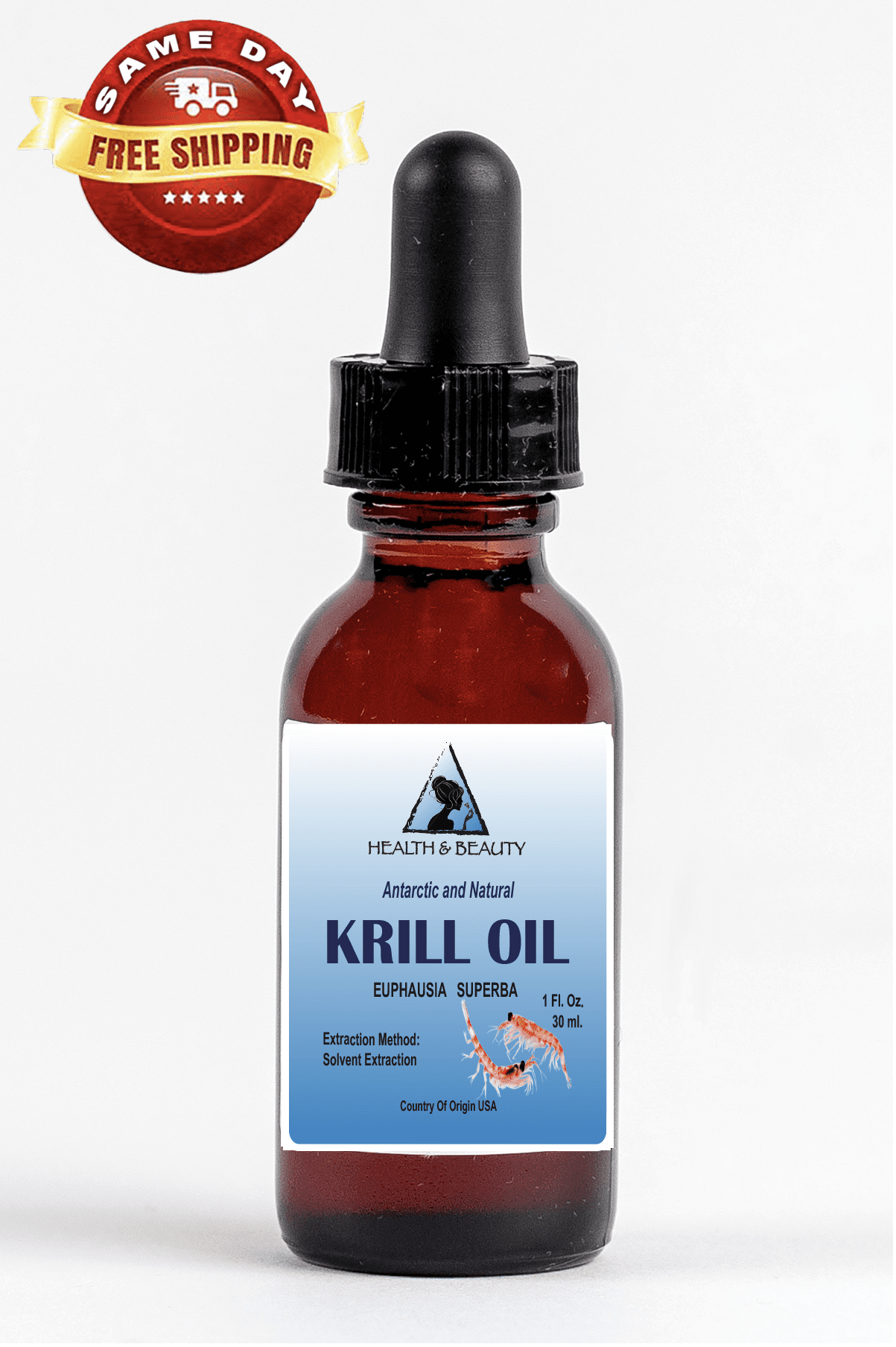 Antarctic krill oil natural by h&b oils center anti aging glass dropper ...