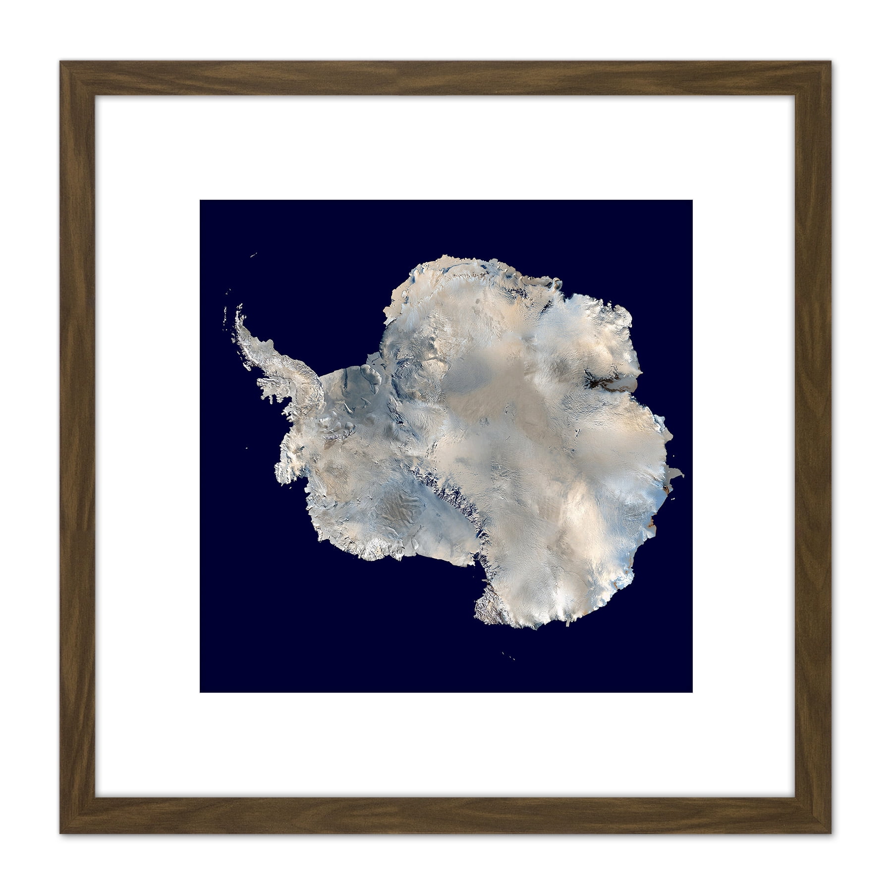 Antarctica Continent Blue Marble NASA Photograph 8X8 Inch Square Wooden ...
