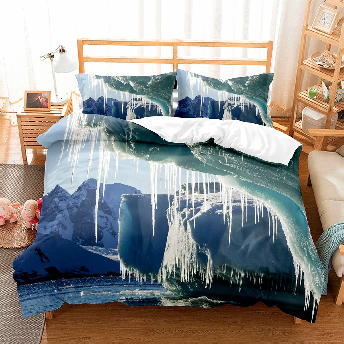 Antarctica Landscape King Duvet Cover Lovely Penguin Bedding Set ...