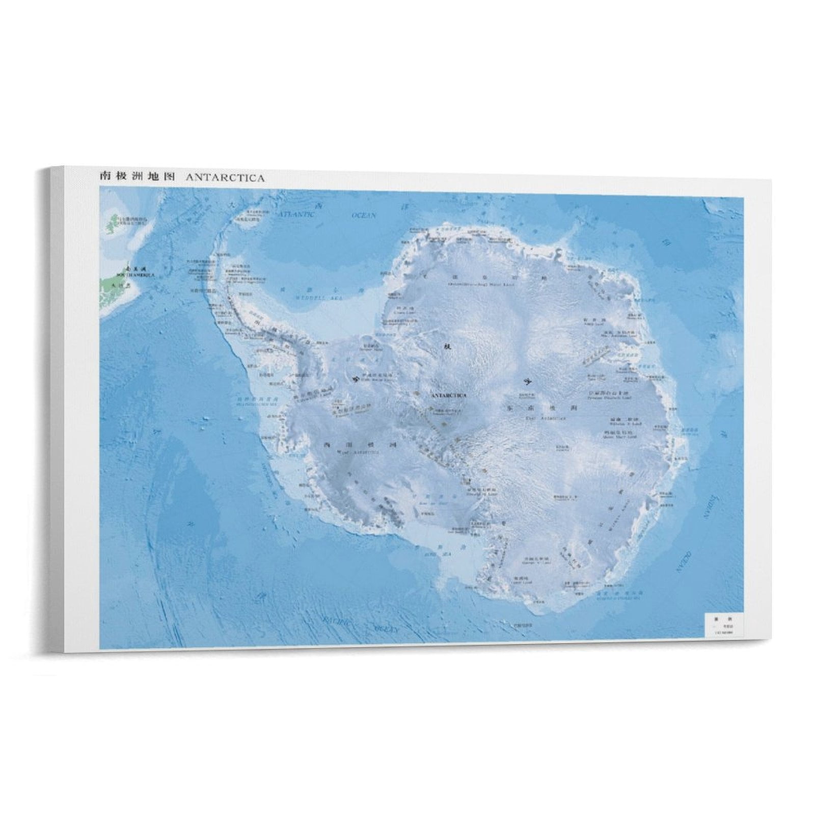 Antarctica Map Color Separation Picture Print Canvas Poster Wall Paint ...