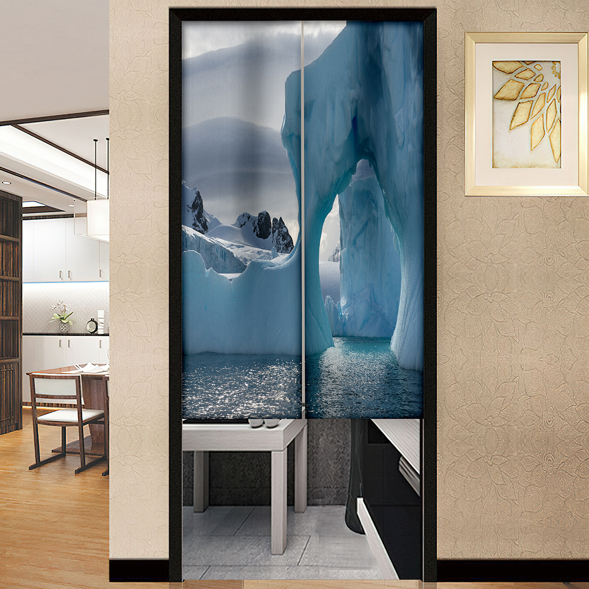 Antarctica Penguin Door Curtain Wildlife Swimming Dancing Family Group ...