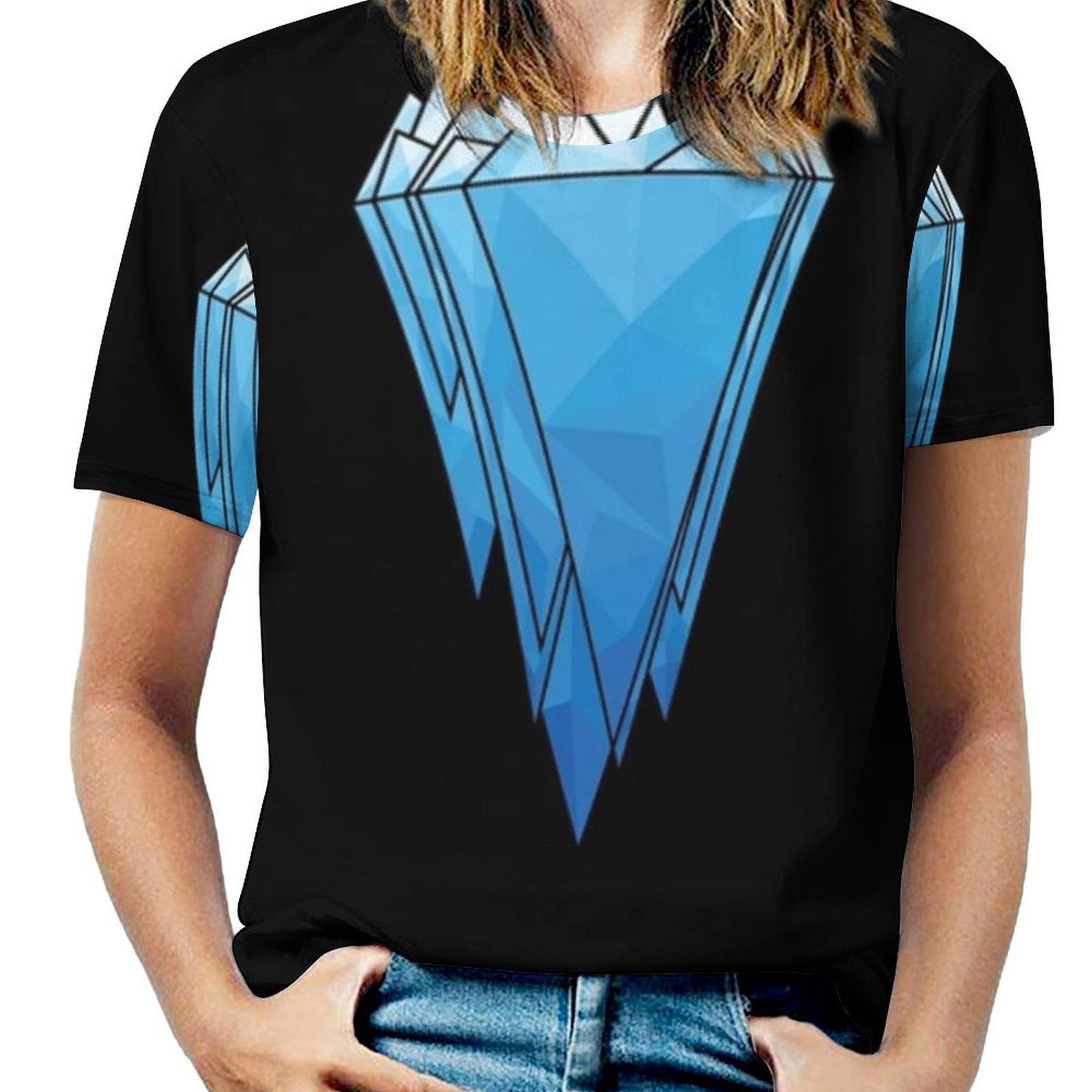 Antarctica Ruffle Short Sleeve T-Shirt Women's Print Fashion Casual T ...