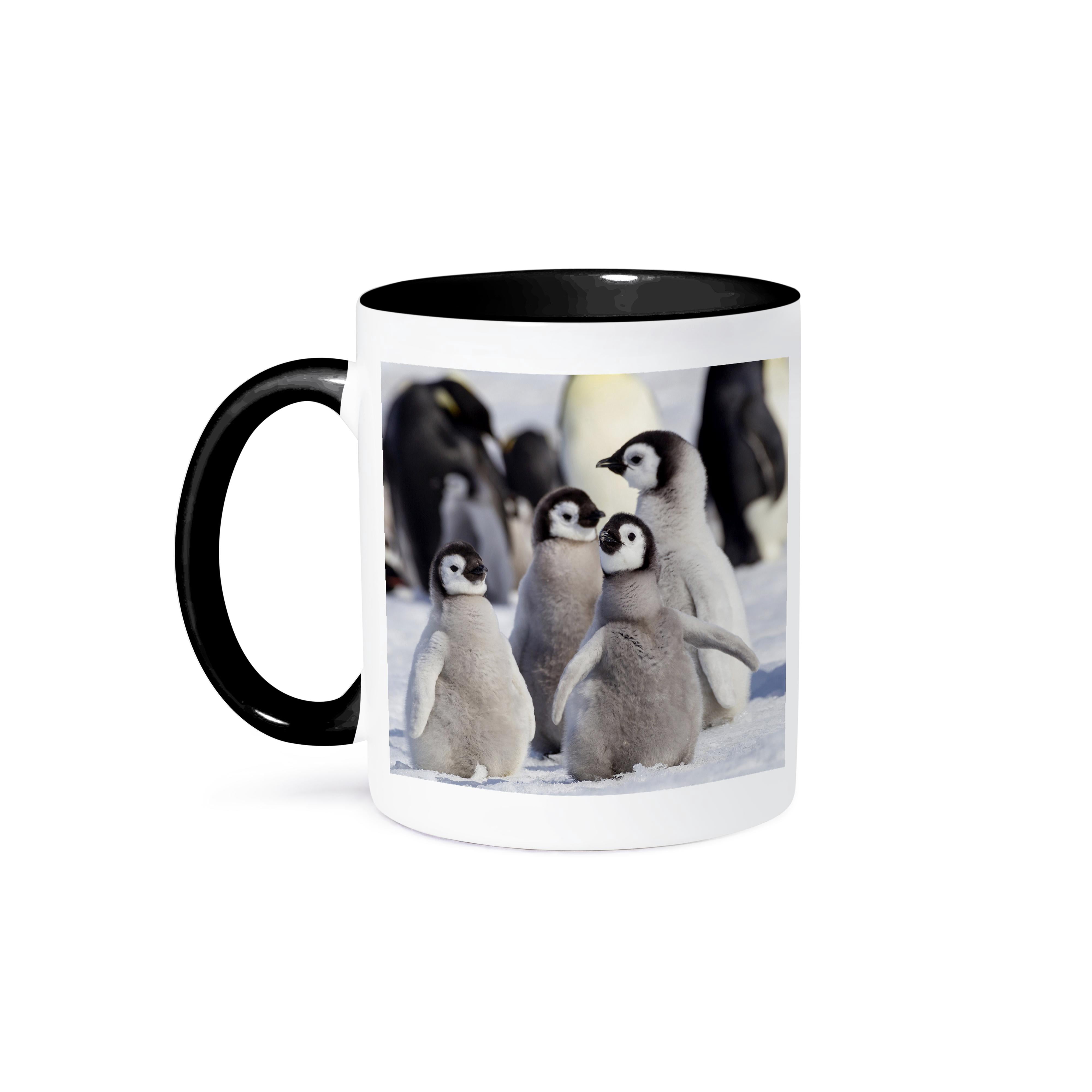 Antarctica, Snow Hill. Emperor Penguin Chicks Huddle Together, 15oz Two ...