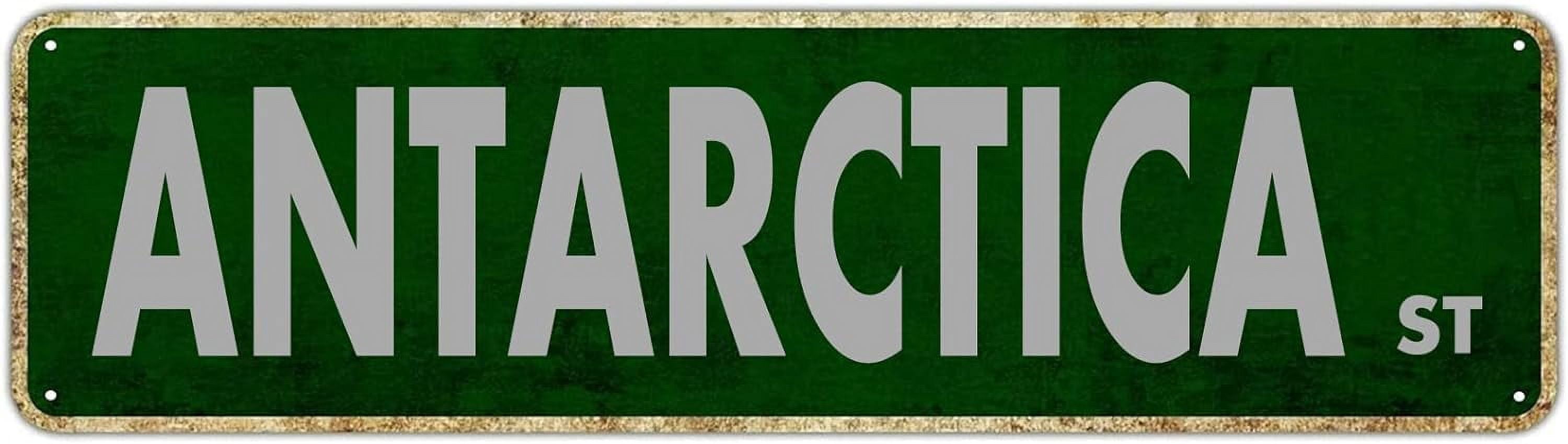 Antarctica Street Sign Room Decoration Poster Retro Outdoor Decoration ...