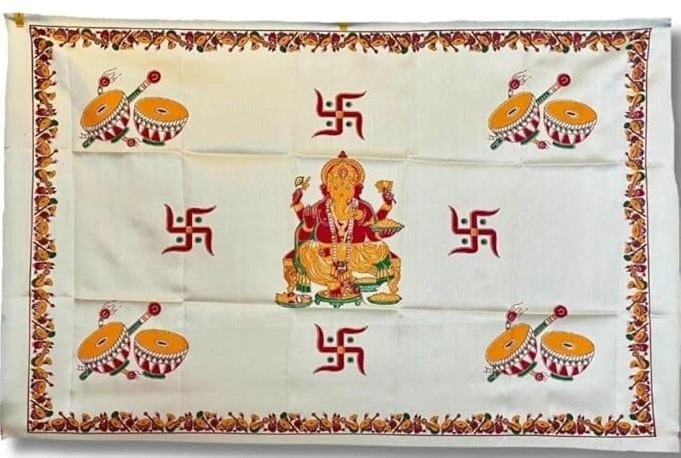 Antarpat Ganpati Designed Antarpat Cloth Held in Front of Bride & Groom ...