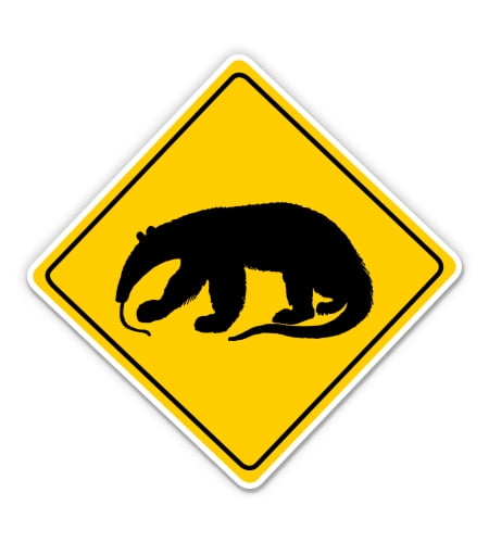 Anteater Yellow Sign - 7" Vinyl Sticker - For Car Laptop I-Pad ...
