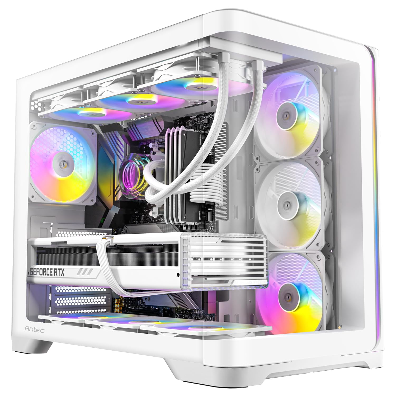 Antec C5CURVEARGBWHITE C5 Curve ARGB Mid-Tower ATX PC Case White ...