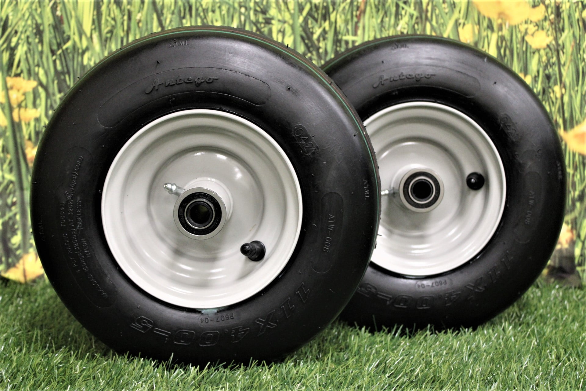 Antego (Set of 2) Gravely/Ariens 11x4.00-5 Light Gray Tires and Wheels ...