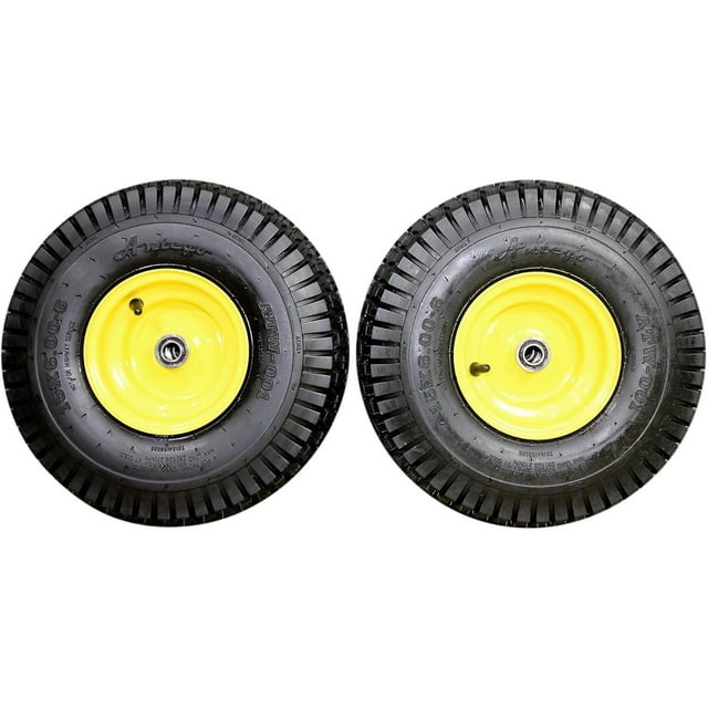 Antego Tire & Wheel (Set of 2) 15x6.00-6 Tire and Wheel Assemblies, ATW-001, 4 Ply Turf Tires ...