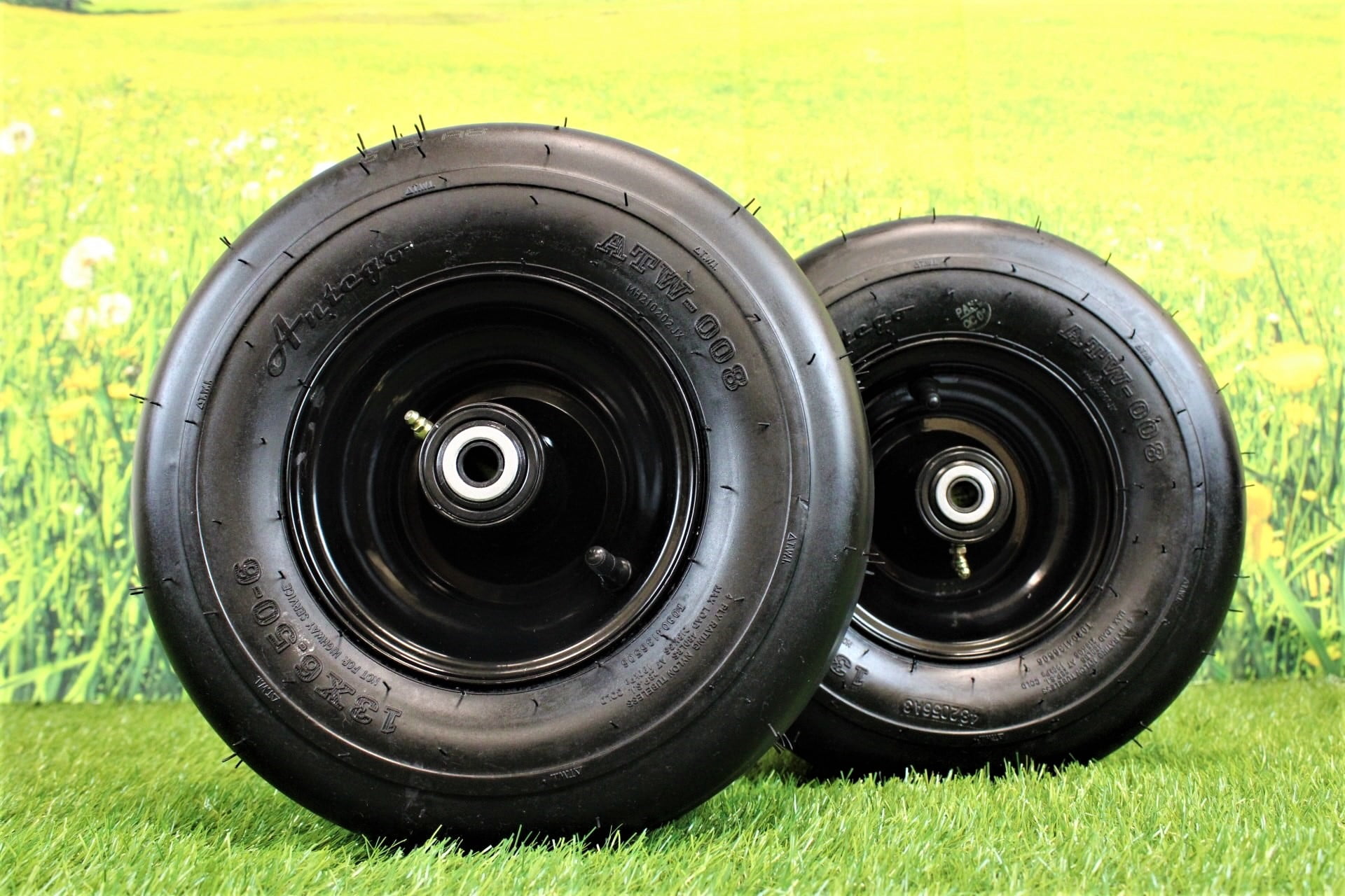 Antego Tire & Wheel 13x6.50-6 4 Ply Smooth Rims with 6x4.5 Black Wheel ...