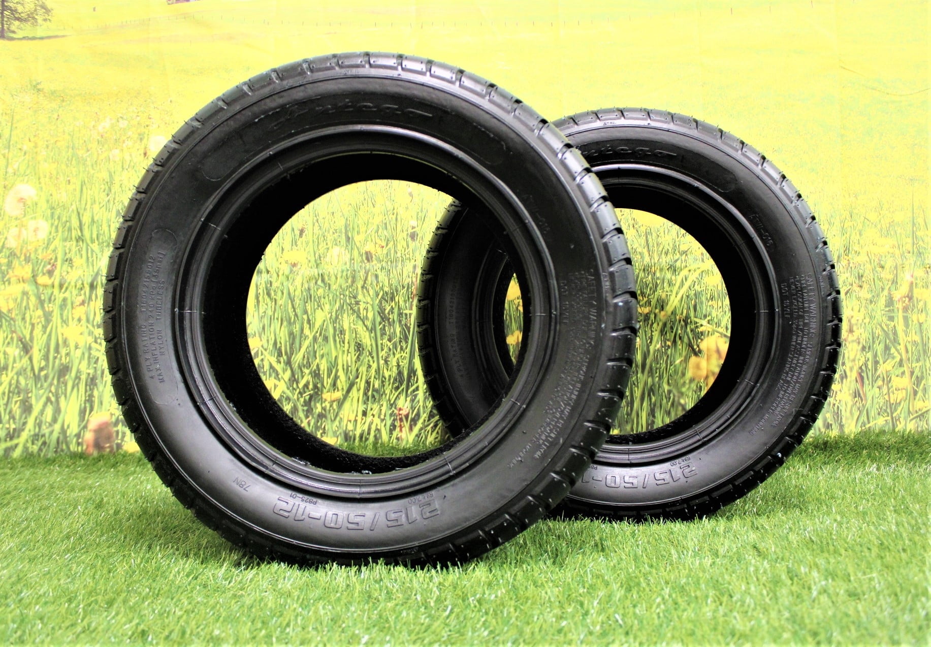 Antego Tire and Wheel 215/50-12 4 Ply (Set of 2) Golf Cart Tires DOT ...