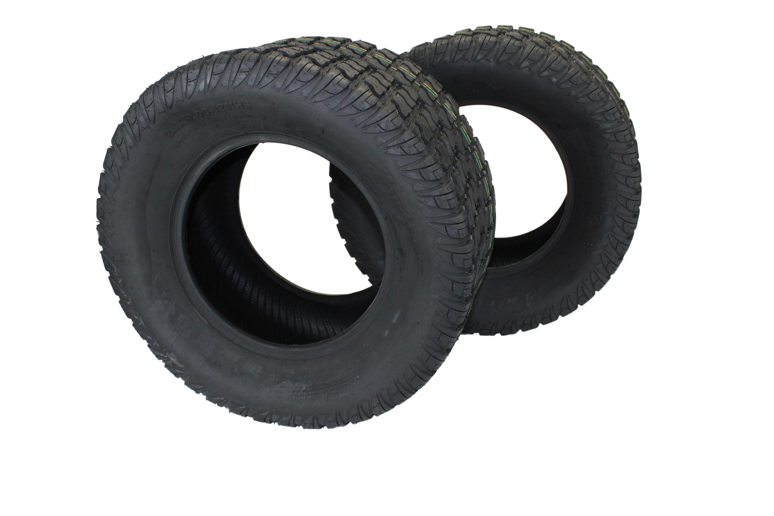 Antego Tire and Wheel (Set of 2) 24x12.00-12 4 Ply Tire ATW-020 for ...