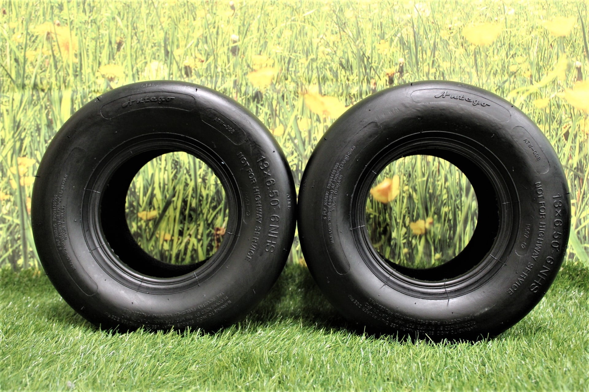 Antego Tire and Wheel Set of Two 13X6.50-6 4 Ply Turf Tires for Lawn ...
