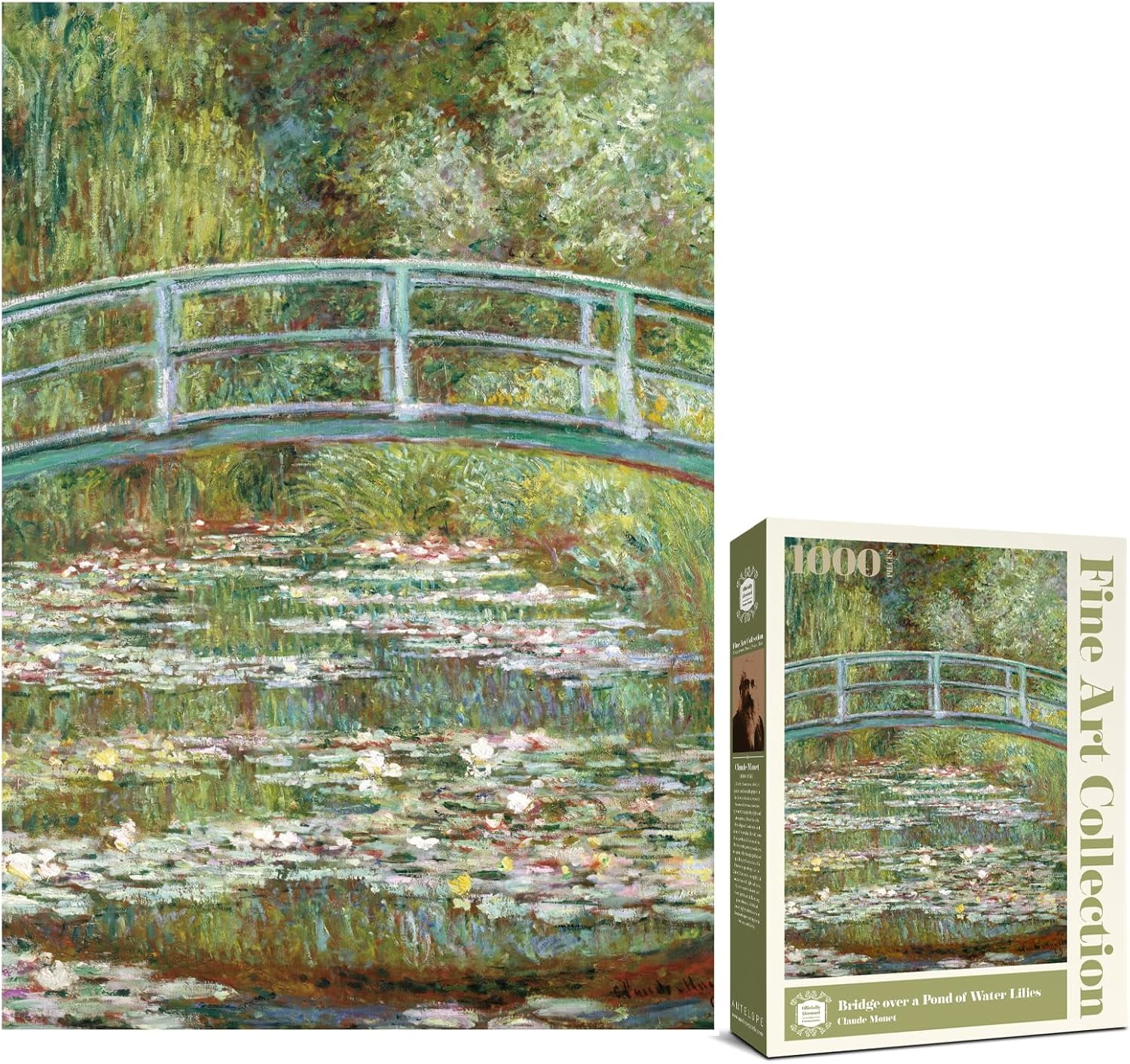 Antelope - 1000 Piece Puzzle for Adults, Bridge over a Pond of Water ...