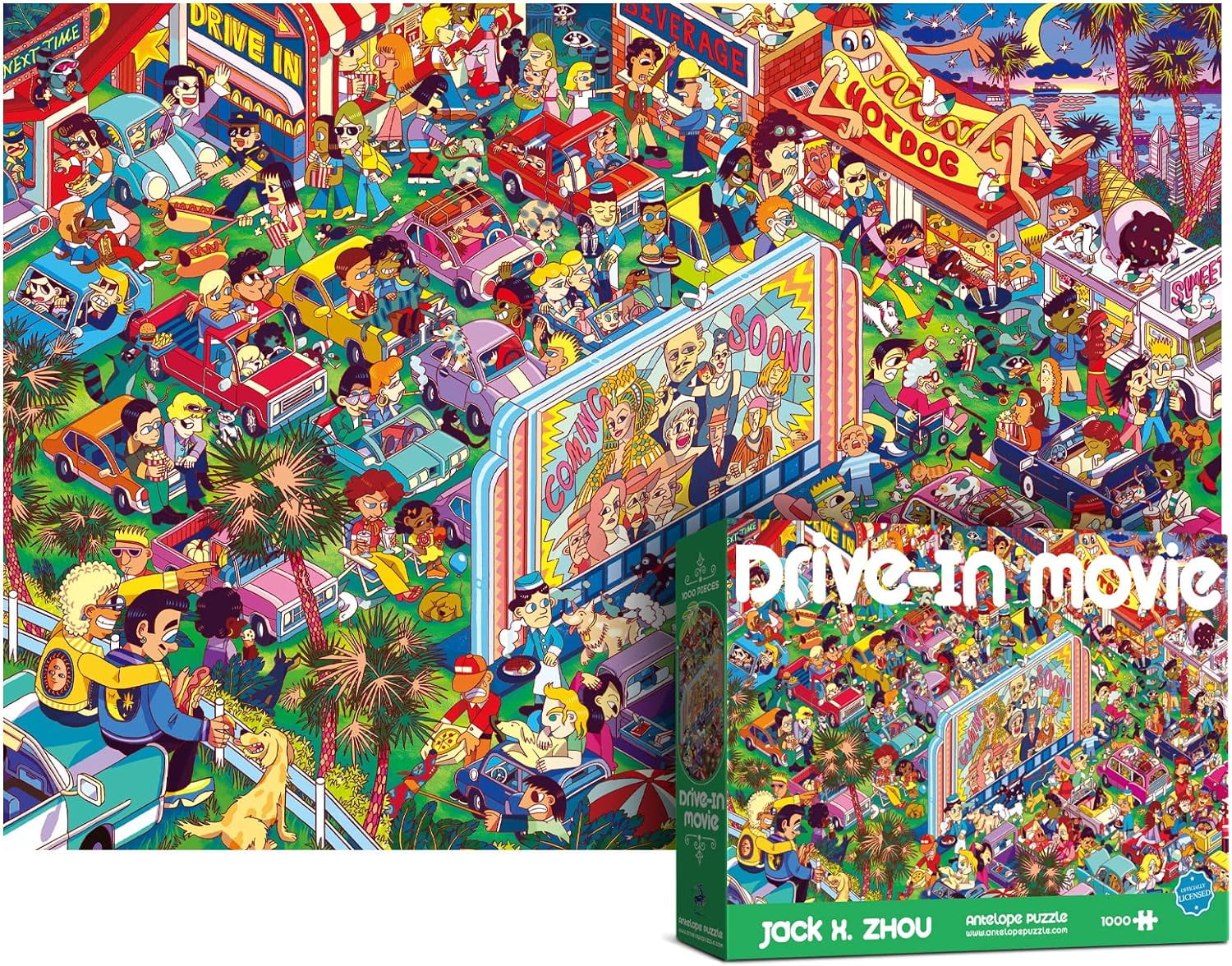 Antelope - 1000 Piece Puzzle for Adults, Drive-in Movie Jigsaw Puzzles ...