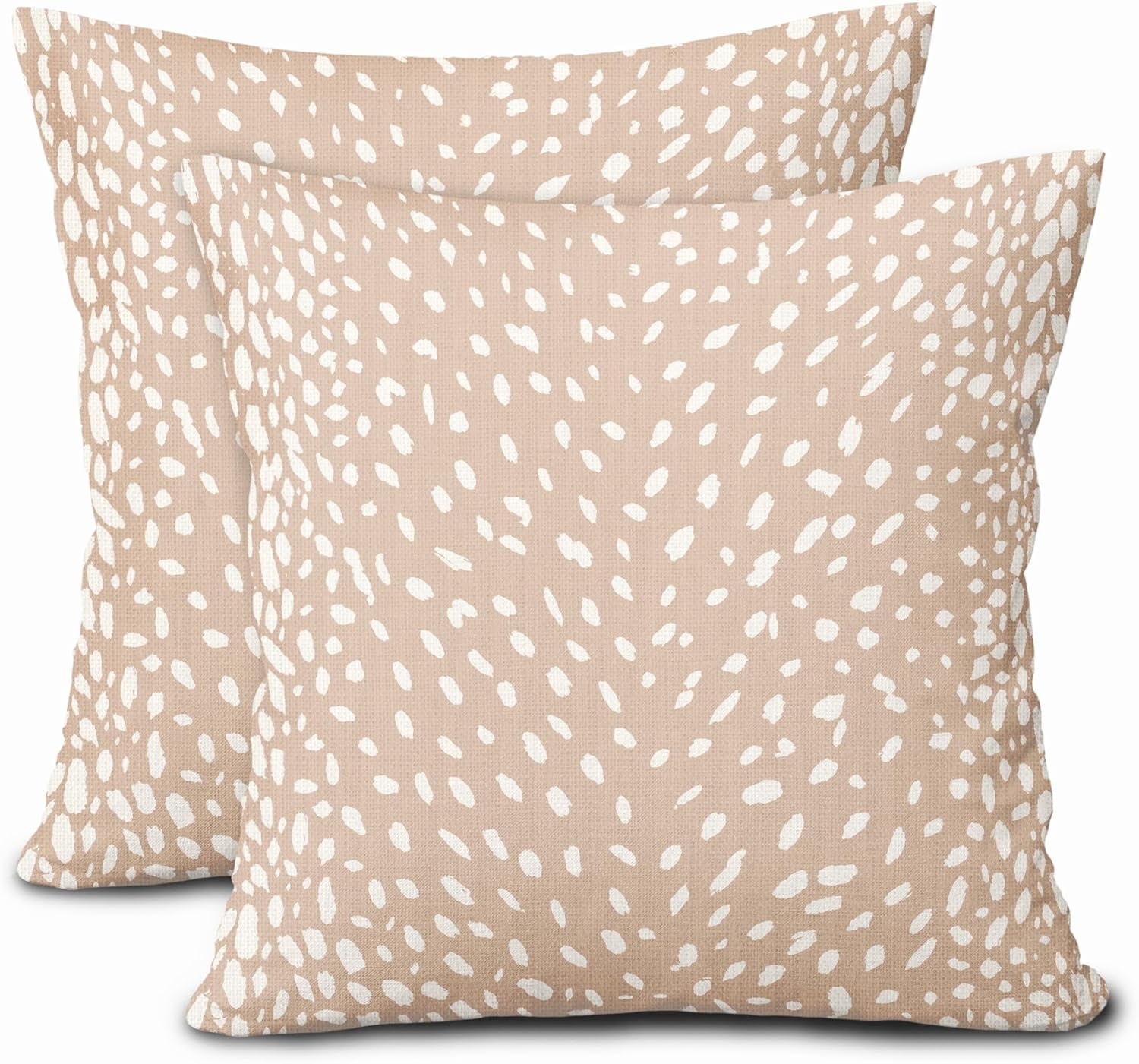 Antelope Beige White Pillow Covers 16X16 Inch Neutral Animal Faux Fawn ...