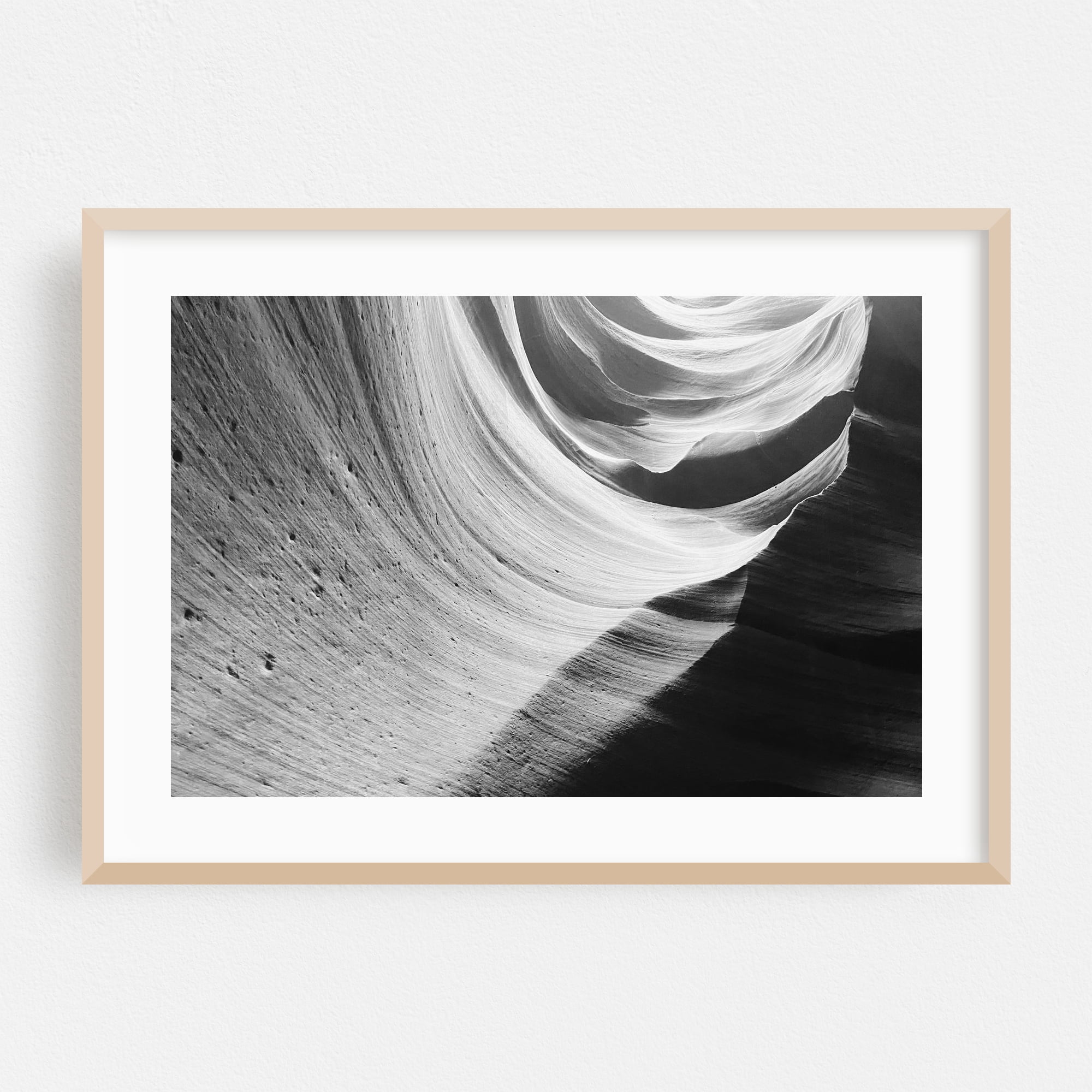 Antelope Canyon Black & White XI - Arizona Photography Oak Framed Wall ...