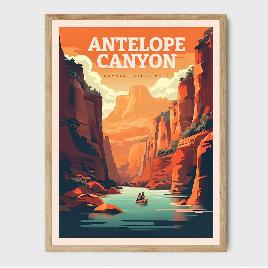 Antelope Canyon Retro Print Travel Poster Art Print Wall Art City ...