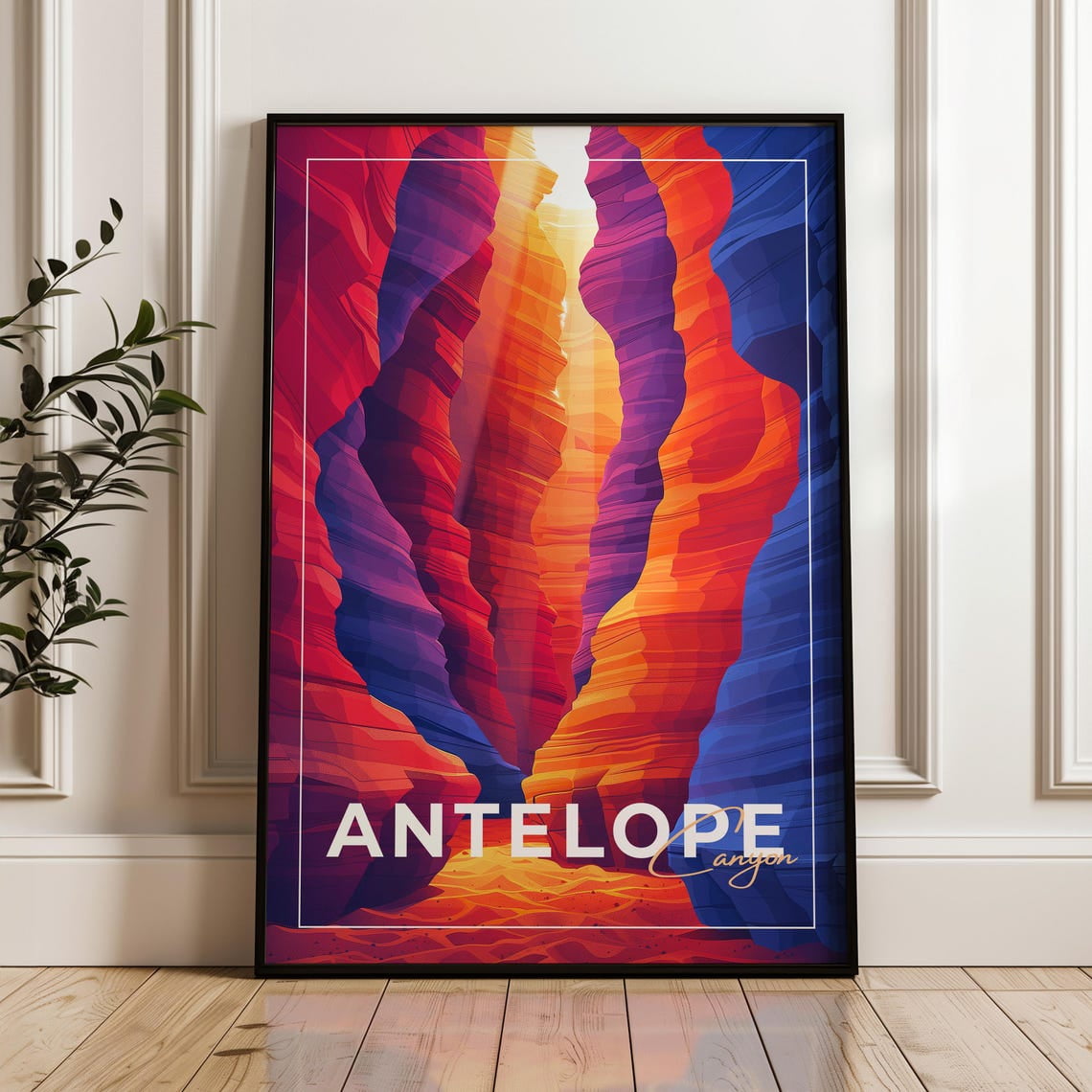 Antelope Canyon Travel Poster - Arizona Wall Art Print, Illustration ...