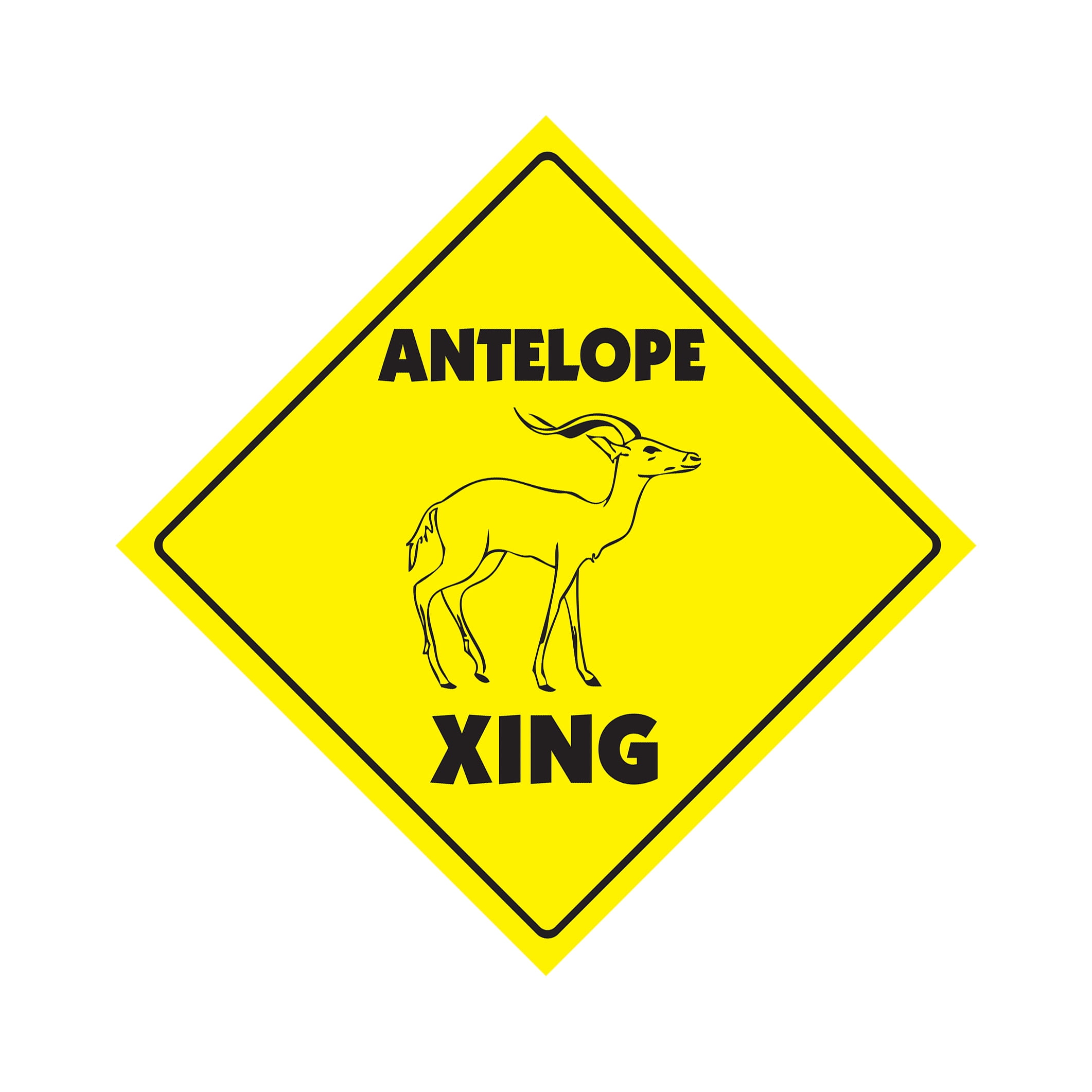 Antelope Crossing Sign Zone Xing | Indoor/Outdoor | 14" Tall africa ...
