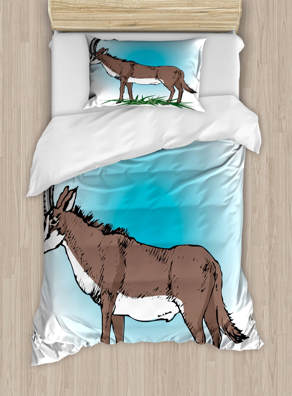 Antelope Duvet Cover Set Twin Size, A Forest Creature Standing Side ...