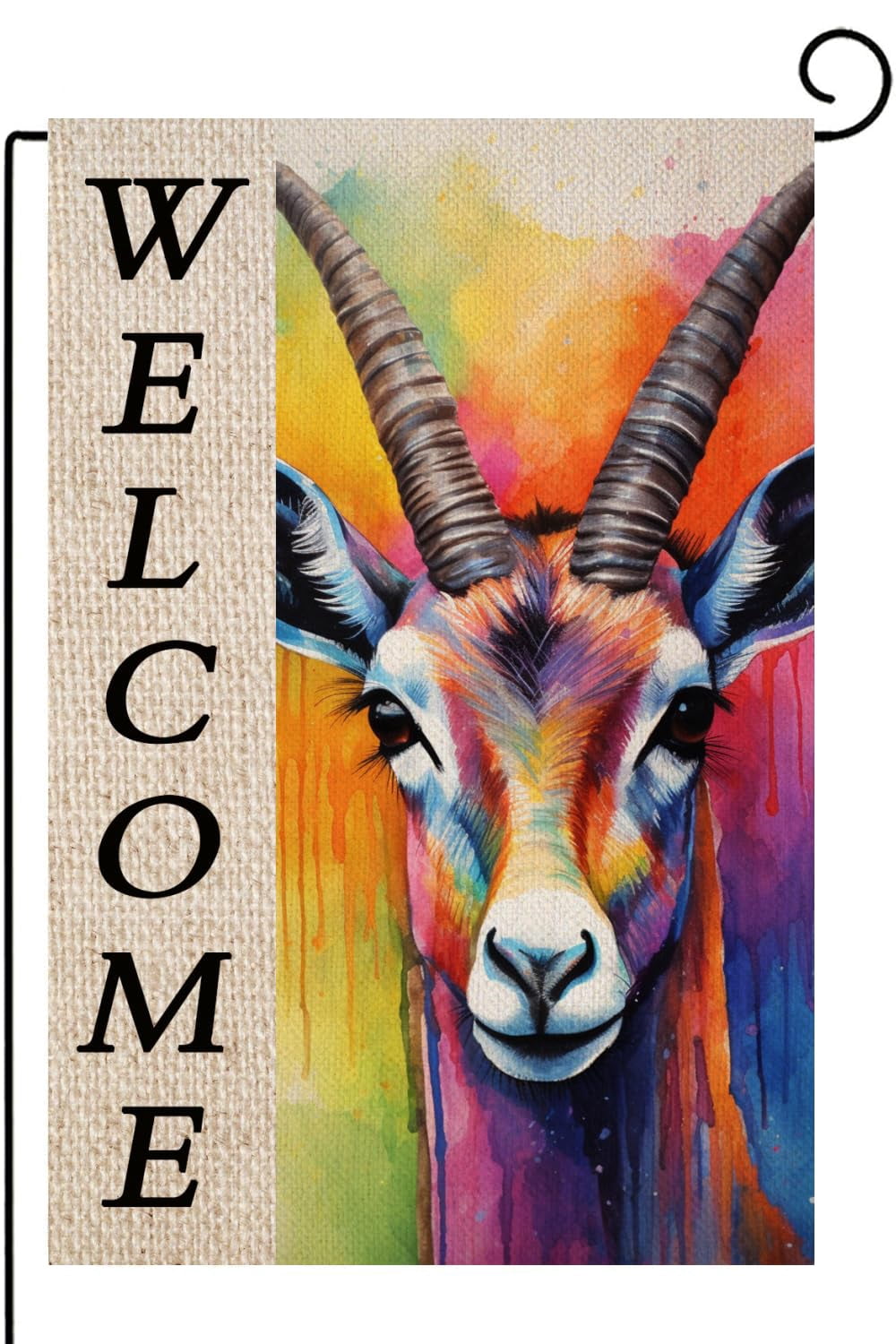 Antelope Garden Flag Summer Flag Spring Welcome Yard Flag Floral Dog ...